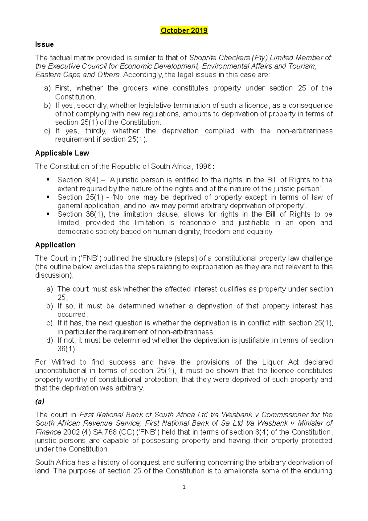 Exampropfinaldavid Herr - October 2019 Issue The factual matrix ...