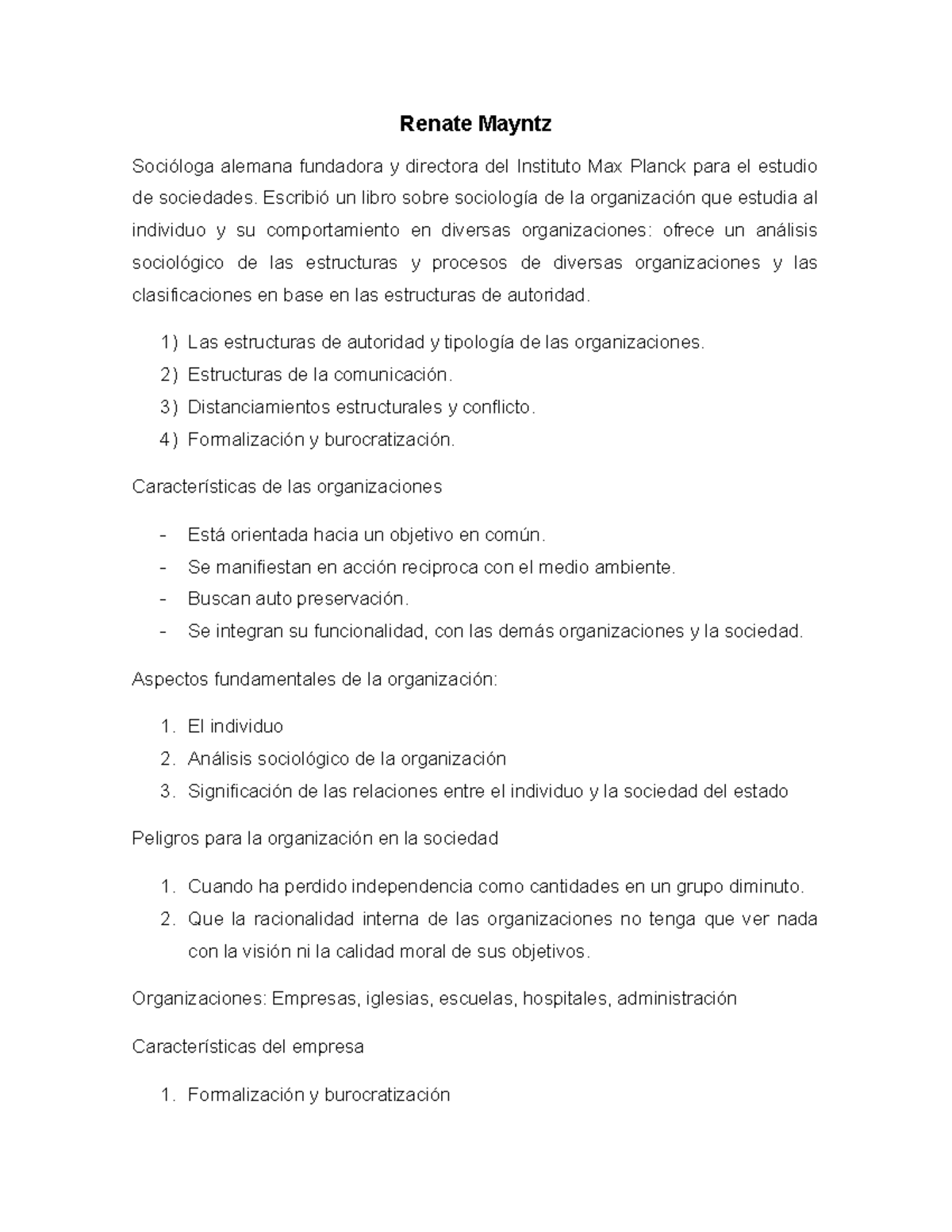 Renate Mayntz - Apuntes 6 - Renate Mayntz Socióloga alemana fundadora y ...