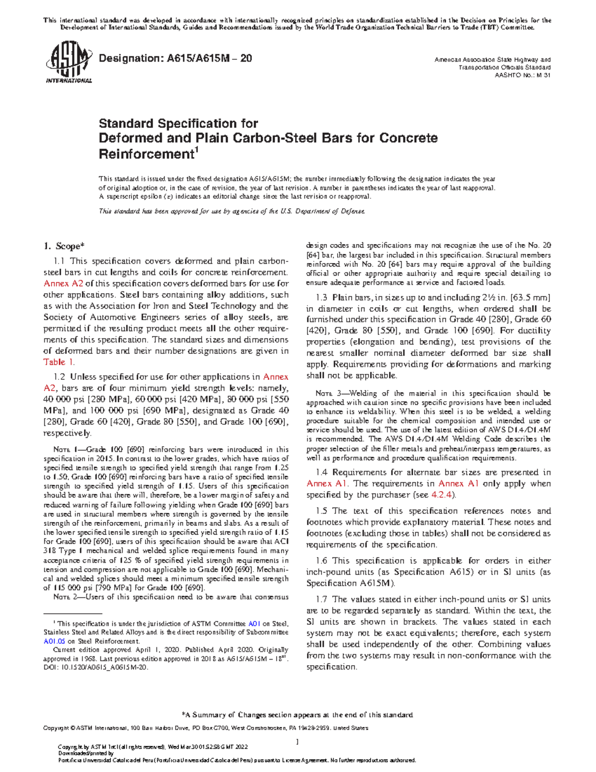 ASTM A615 Standard Specification for Deformed and Plain Carbon-Steel ...