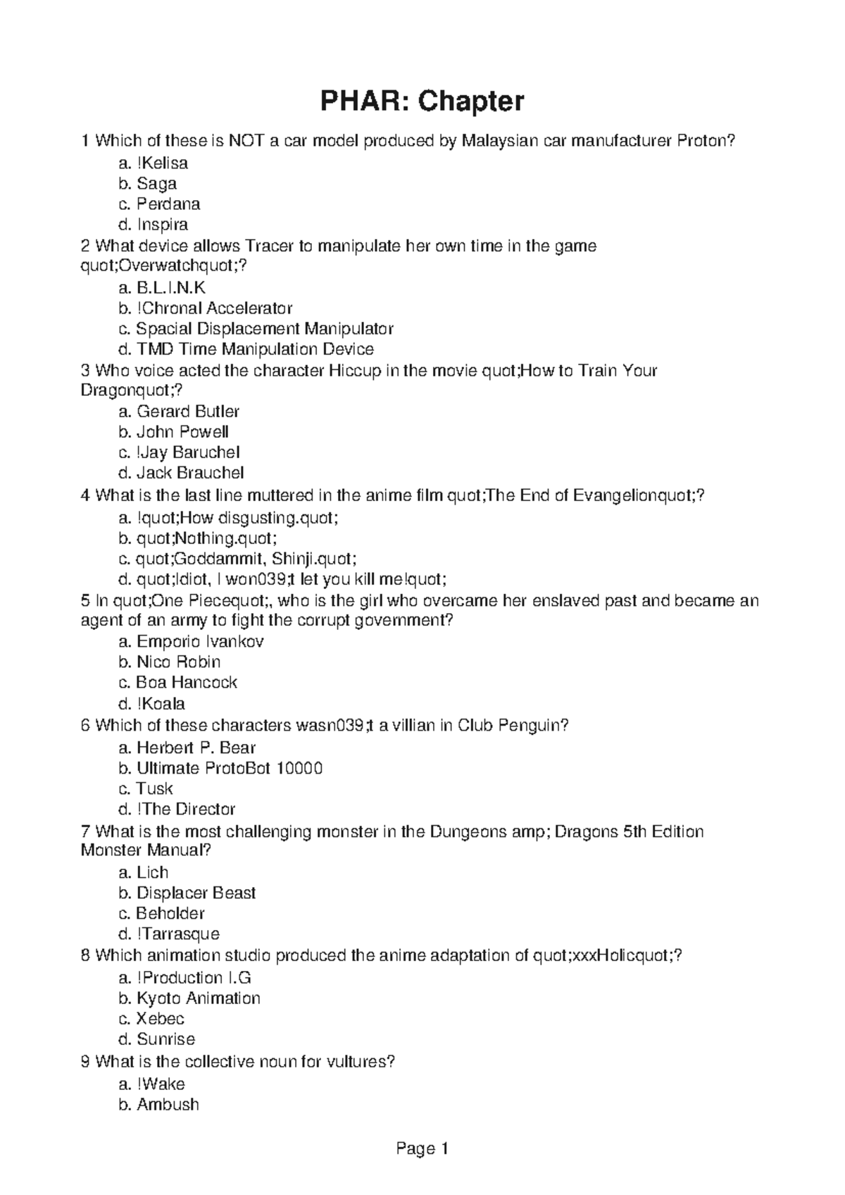 PHAR224 Chapter 9 - PHAR: Chapter 1 Which of these is NOT a car model produced by Malaysian car ...
