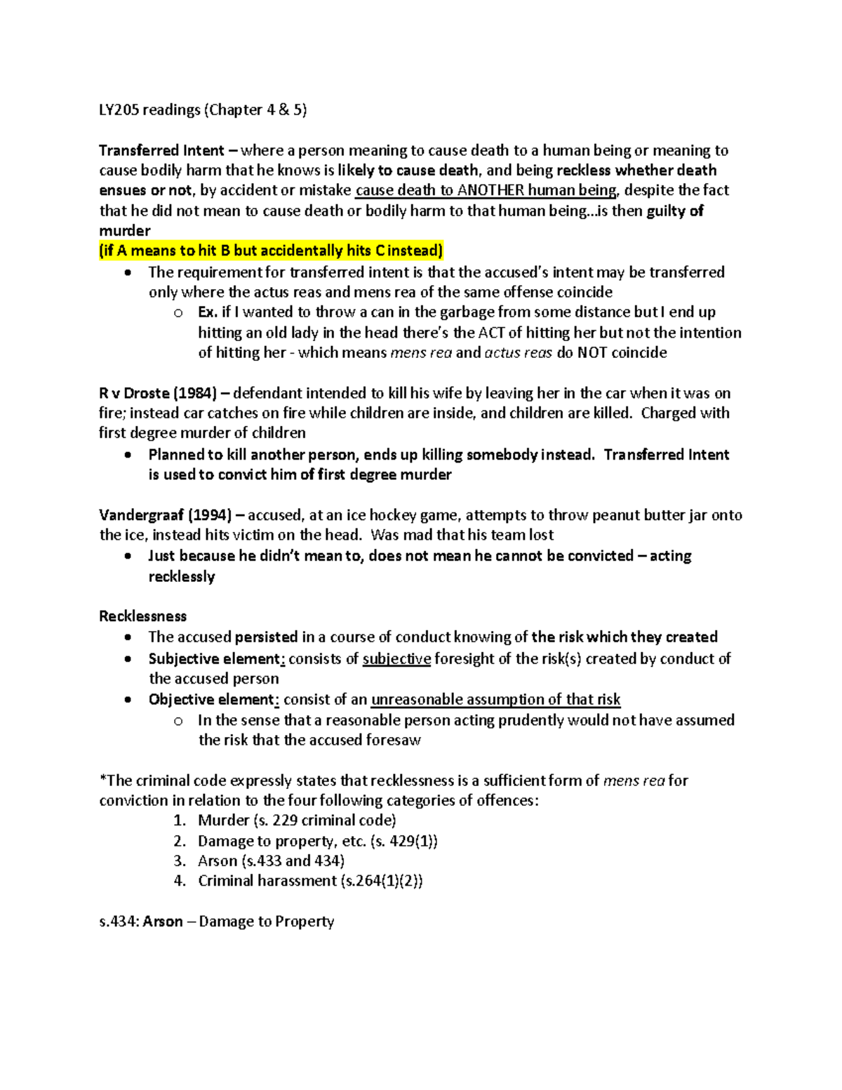 LY 205 Mens Rea II - lkon - LY205 readings (Chapter 4 & 5) Transferred ...