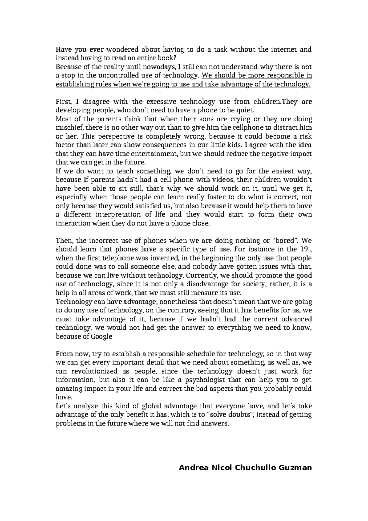 Essay ADVANCED 10 - Have you ever wondered about having to do a task ...