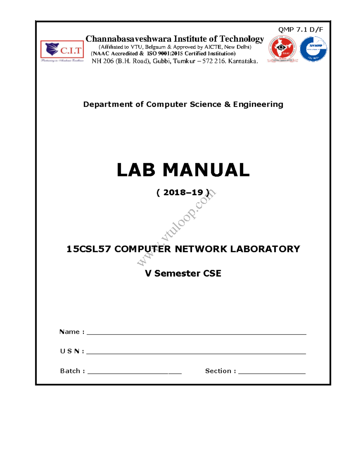Computer- Networks- Laboratory Manual - QMP 7 D/F Channabasaveshwara ...