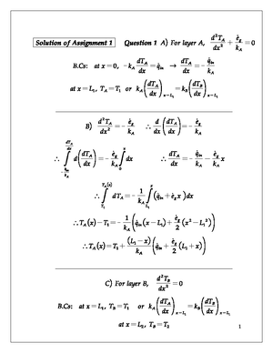 Solution Assignment 2 ENGR346 Spring 2023 - Heat Transfer - Studocu