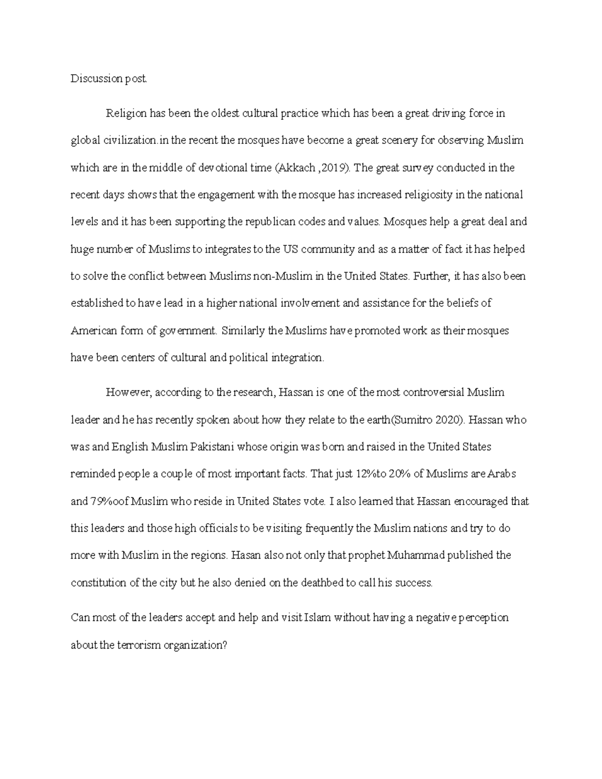 religion research - Discussion post. Religion has been the oldest ...