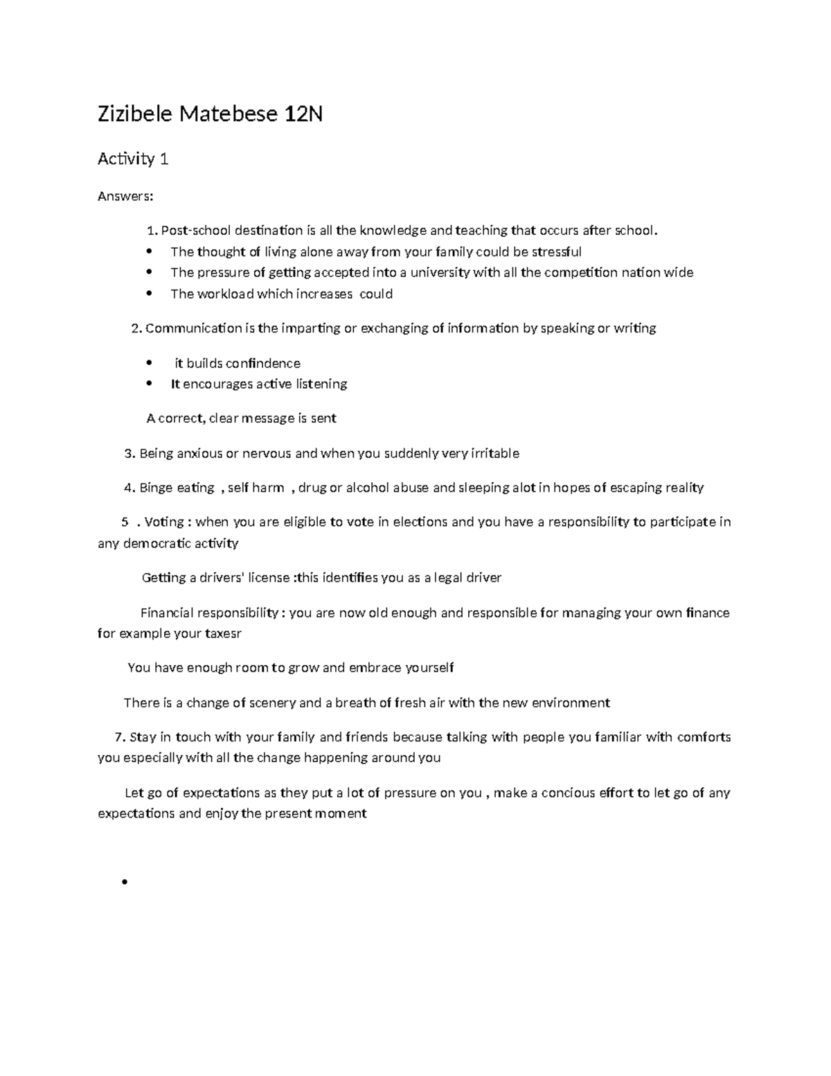 Lo proj - Very useful - Zizibele Matebese 12N Activity 1 Answers: 1 ...