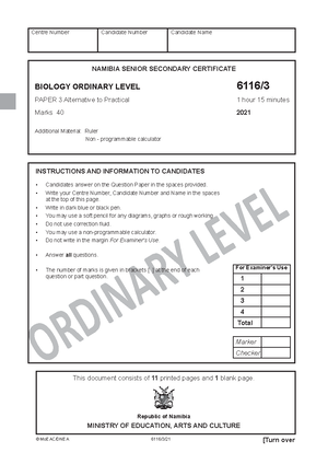 biology grade 10 past papers - NAMIBIA SENIOR SECONDARY CERTIFICATE ...