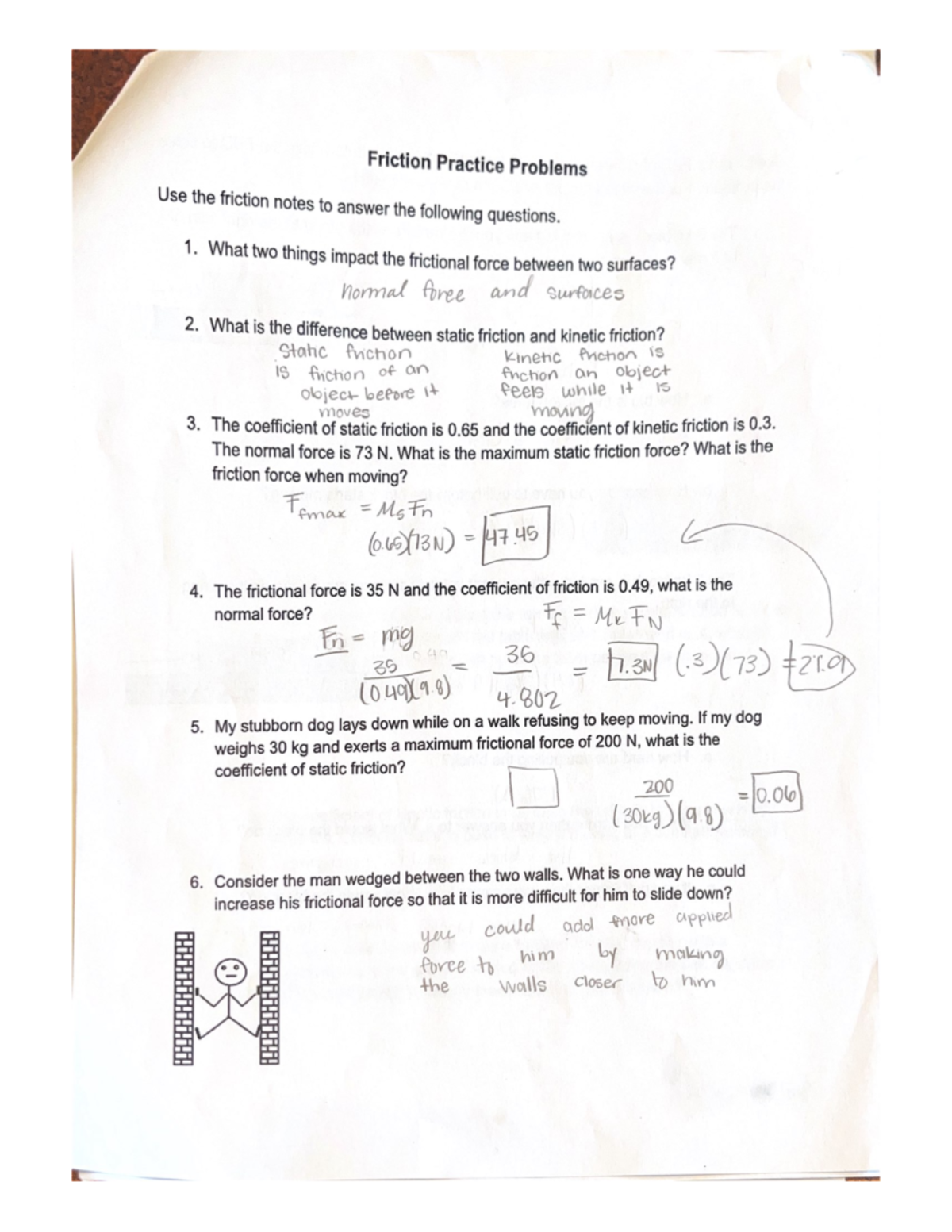 Friction Practice Problems - Studocu