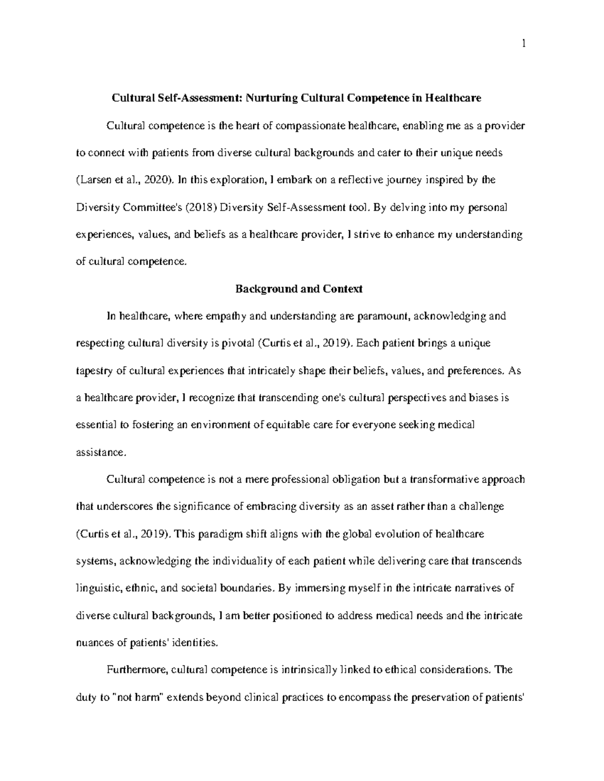 Cultural Competence in Healthcare - Studocu