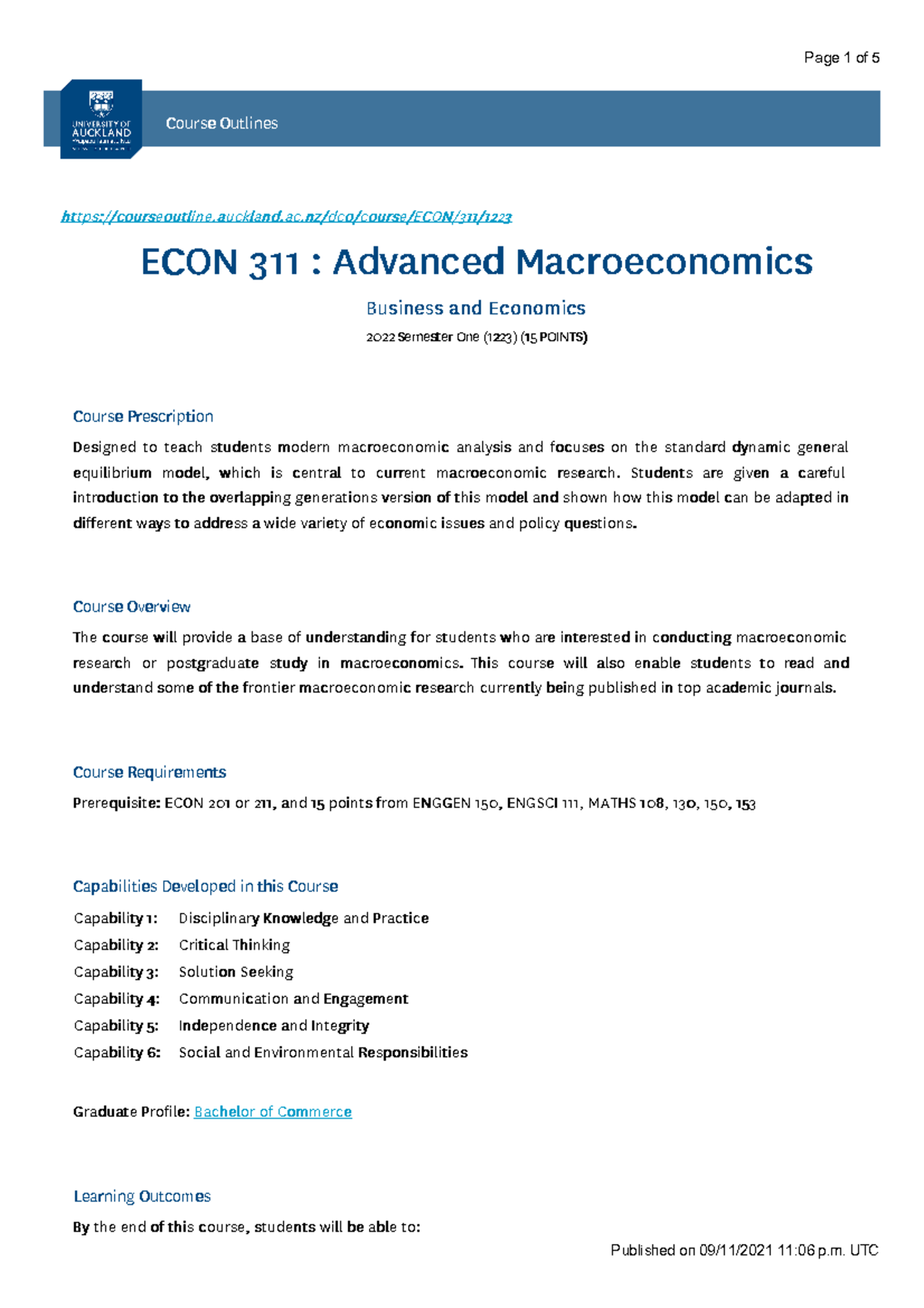 ECON 311 - 2022 Semester One - Course Outline - CourseCourse ...