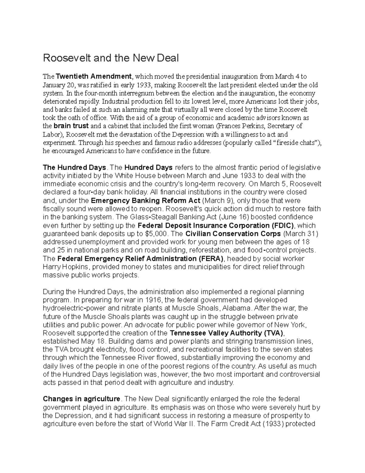 Despression and New Deal - Roosevelt and the New Deal The Twentieth ...