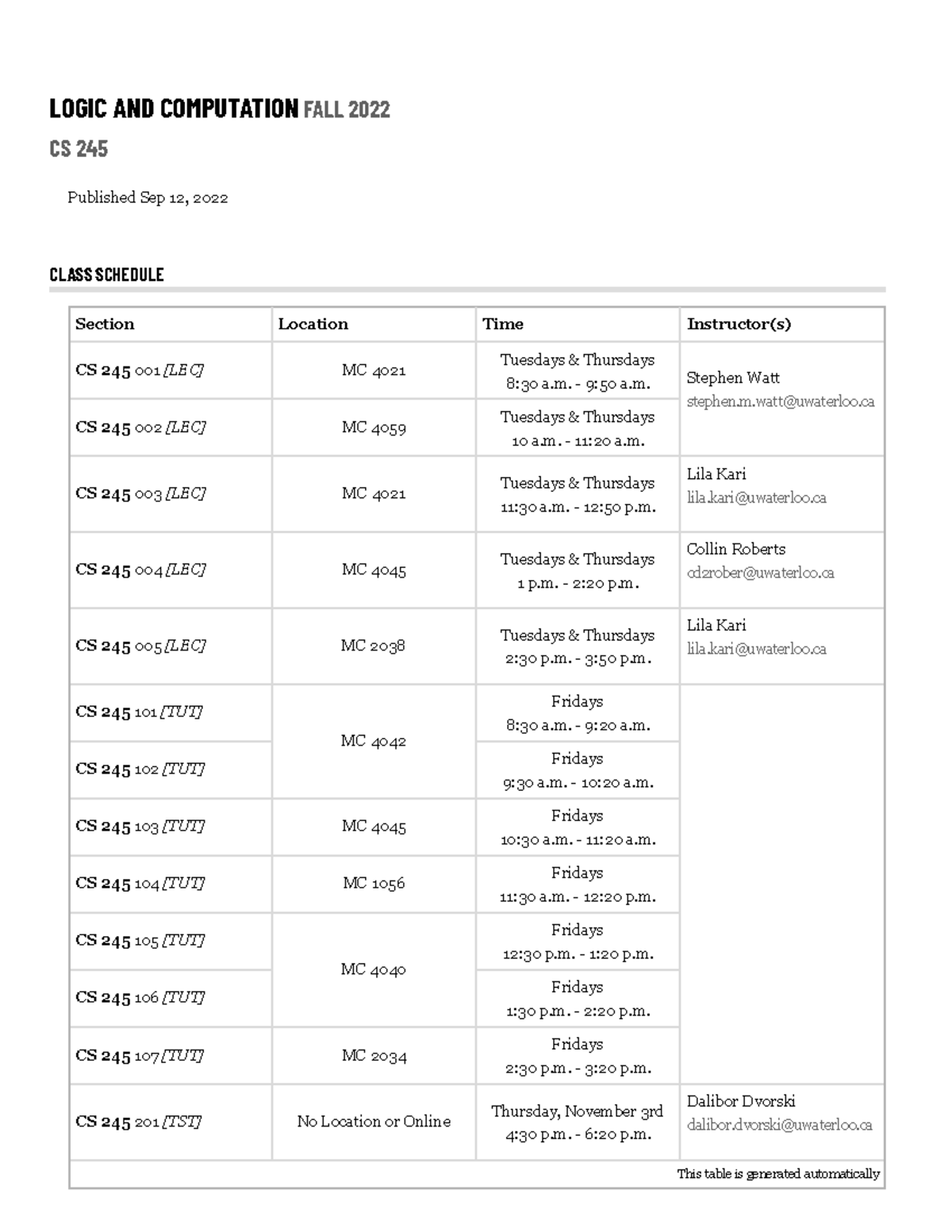 Course Outline Logic And Computation Logic And Computation Fall 2022 Cs 245 Published Sep 12