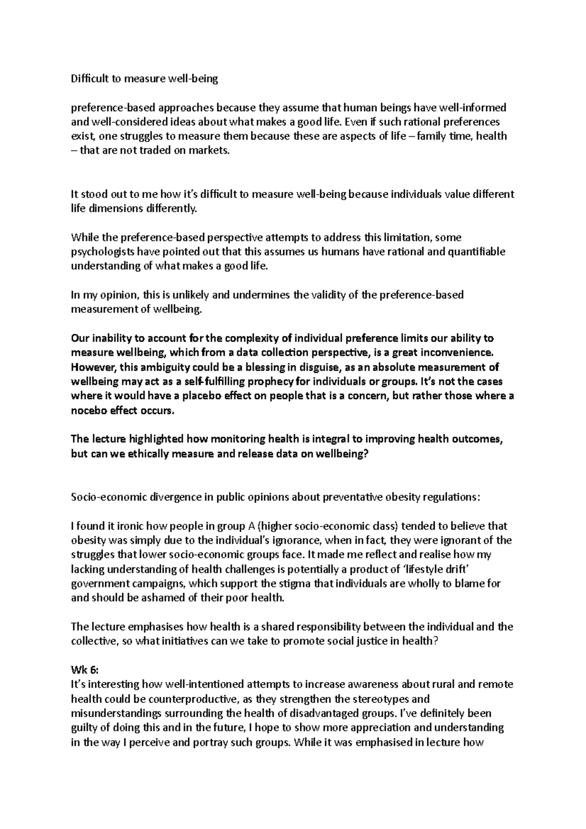 HSBH Tutorial Discussion Responses - HSBH1012 - USyd - Studocu