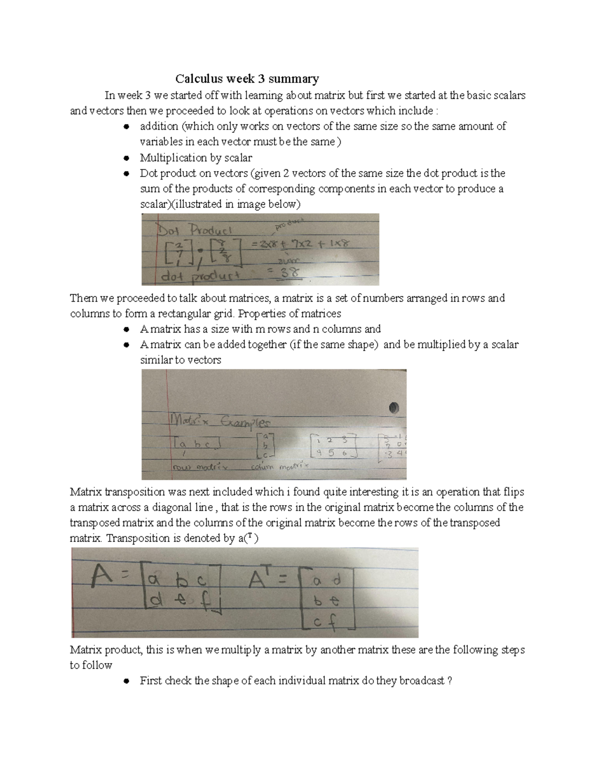 Calculus week 3 summary - Calculus week 3 summary In week 3 we started ...