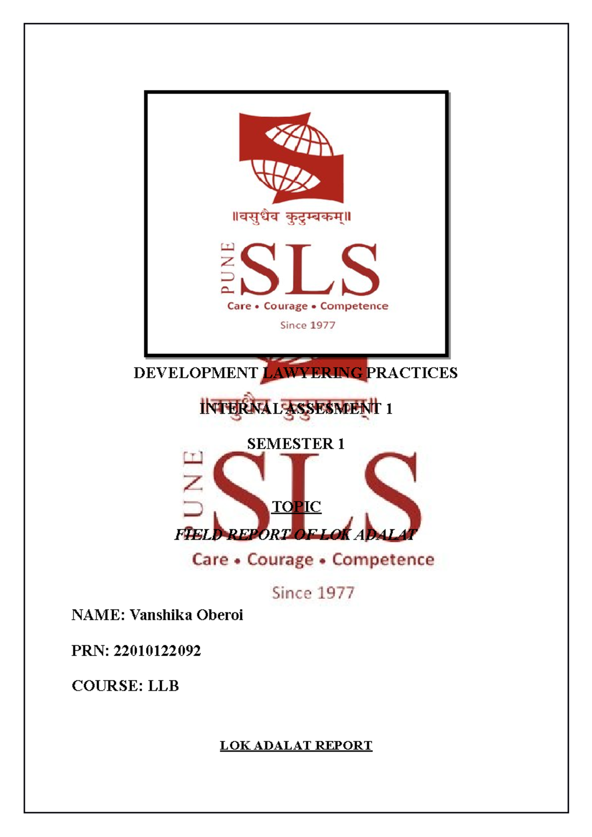 DLP Assignment - model - DEVELOPMENT LAWYERING PRACTICES INTERNAL ...