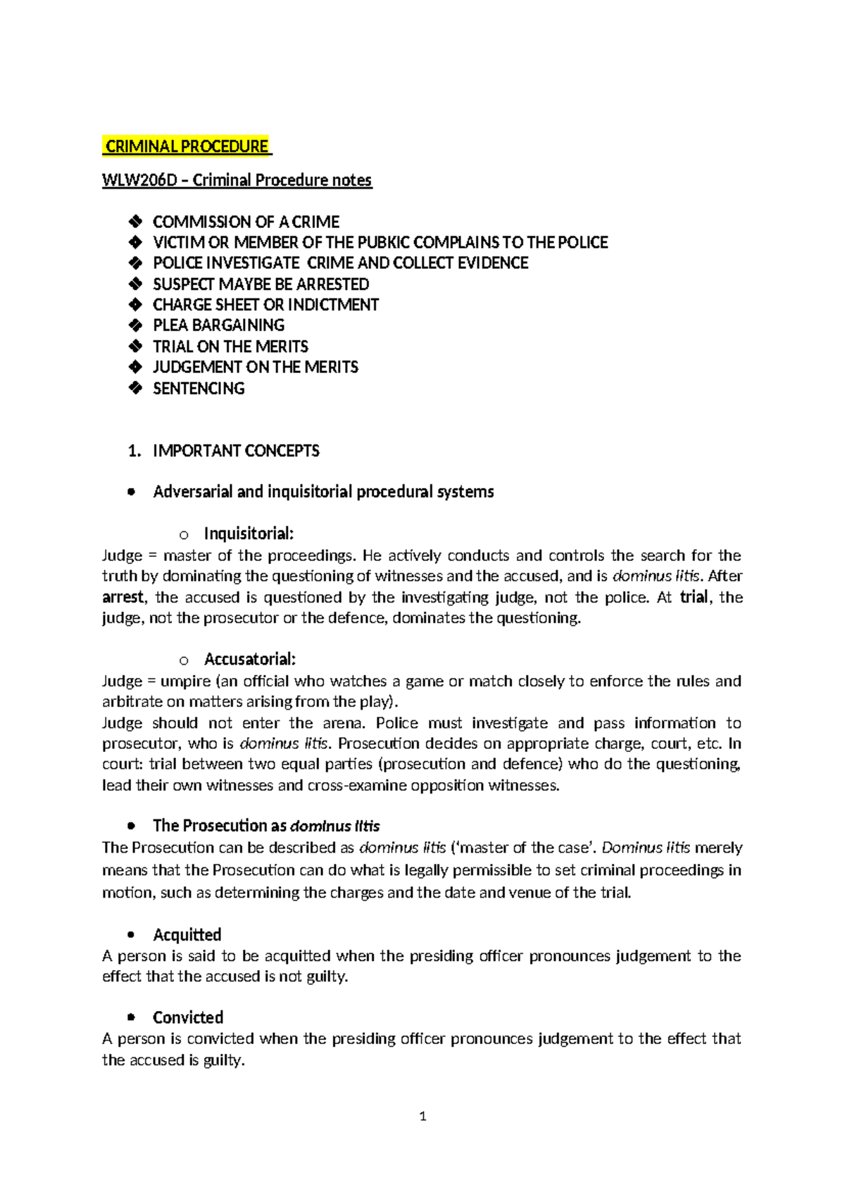 2022 - WLD216D NOTE - NOTES FOR SIMULATION SECOND YEAR - CRIMINAL ...