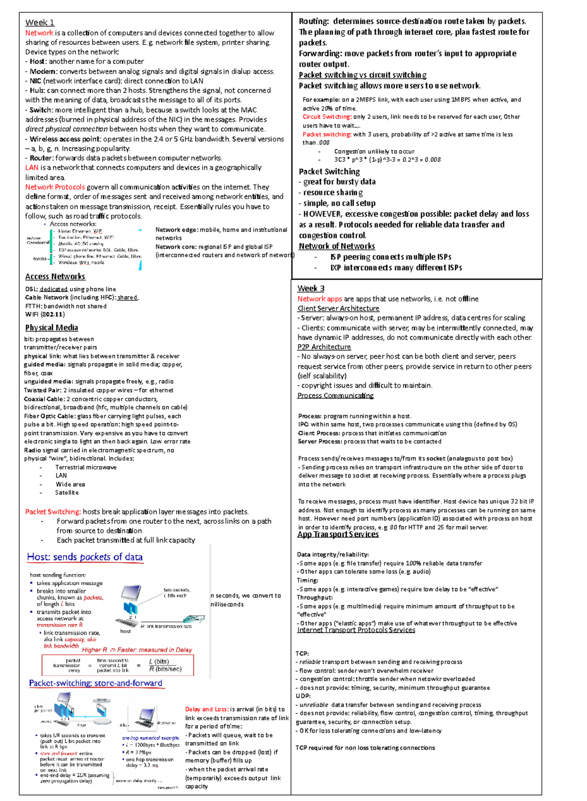 Cheat Sheet fir 1st Quiz - Routing: determines source-destination route ...