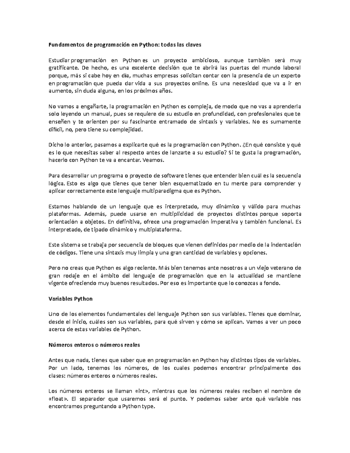 Fundamentos de programación en Python - De hecho, es una excelente ...