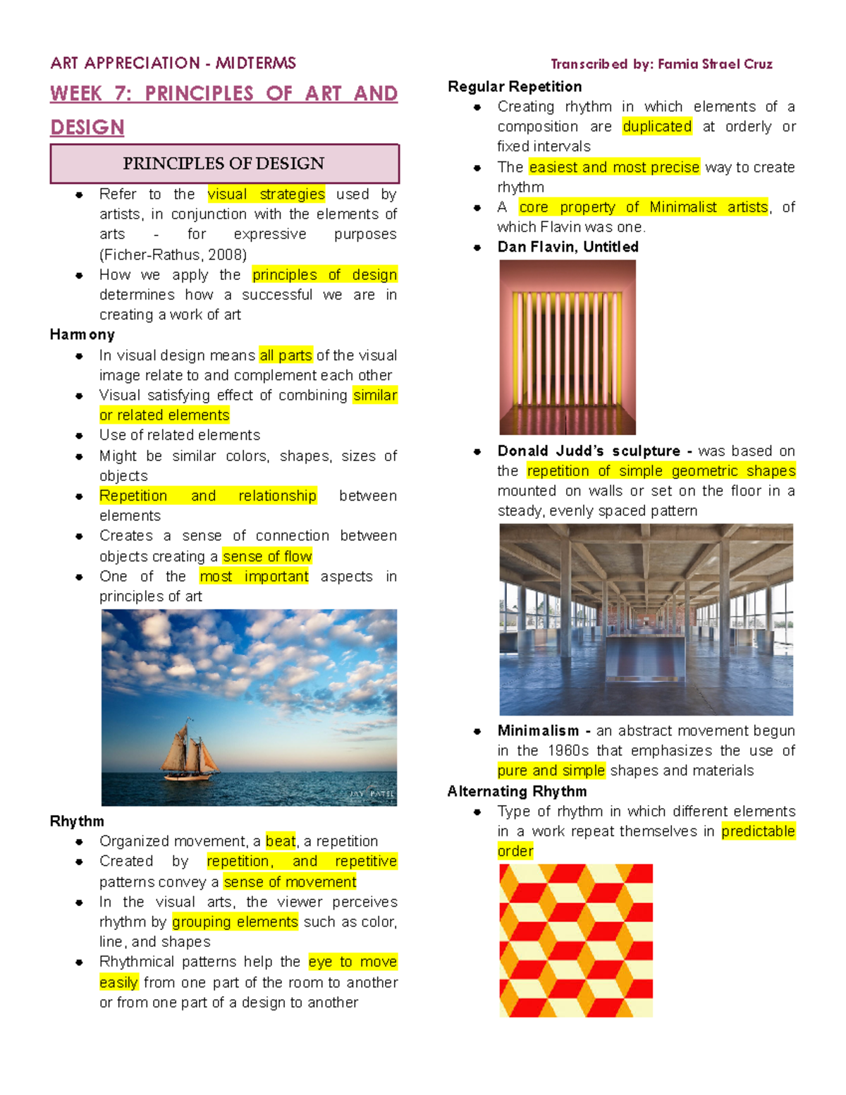 ARTA - Midterms - N\a ajsjadnwkjdnwqkdwq - WEEK 7: PRINCIPLES OF ART ...