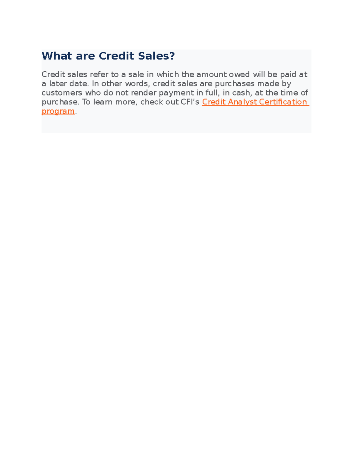 Credit sales - What are Credit Sales? Credit sales refer to a sale in ...
