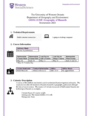Assignment 2 Worksheet 1 for hazards 2152 - GEOG 2152: Geography of ...