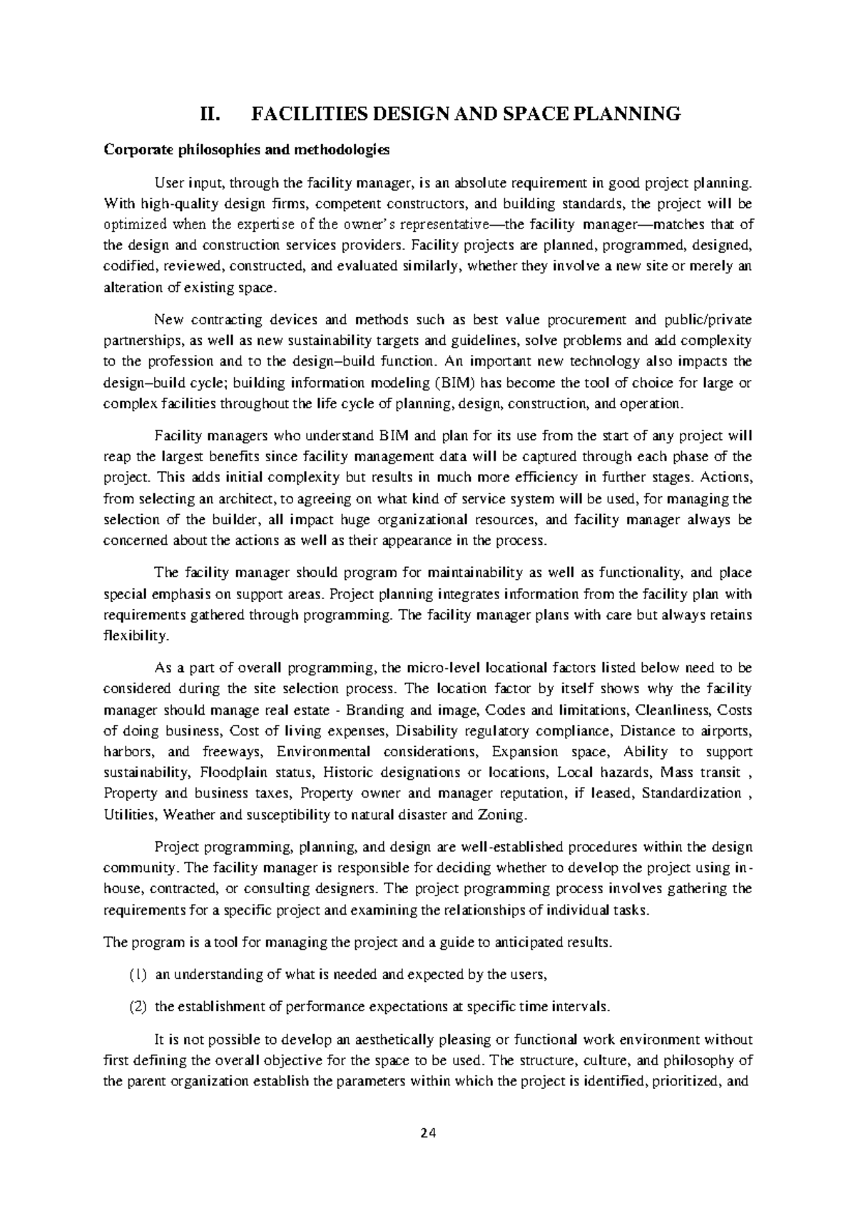 Facilities Design AND Space Planning - II. FACILITIES DESIGN AND SPACE ...
