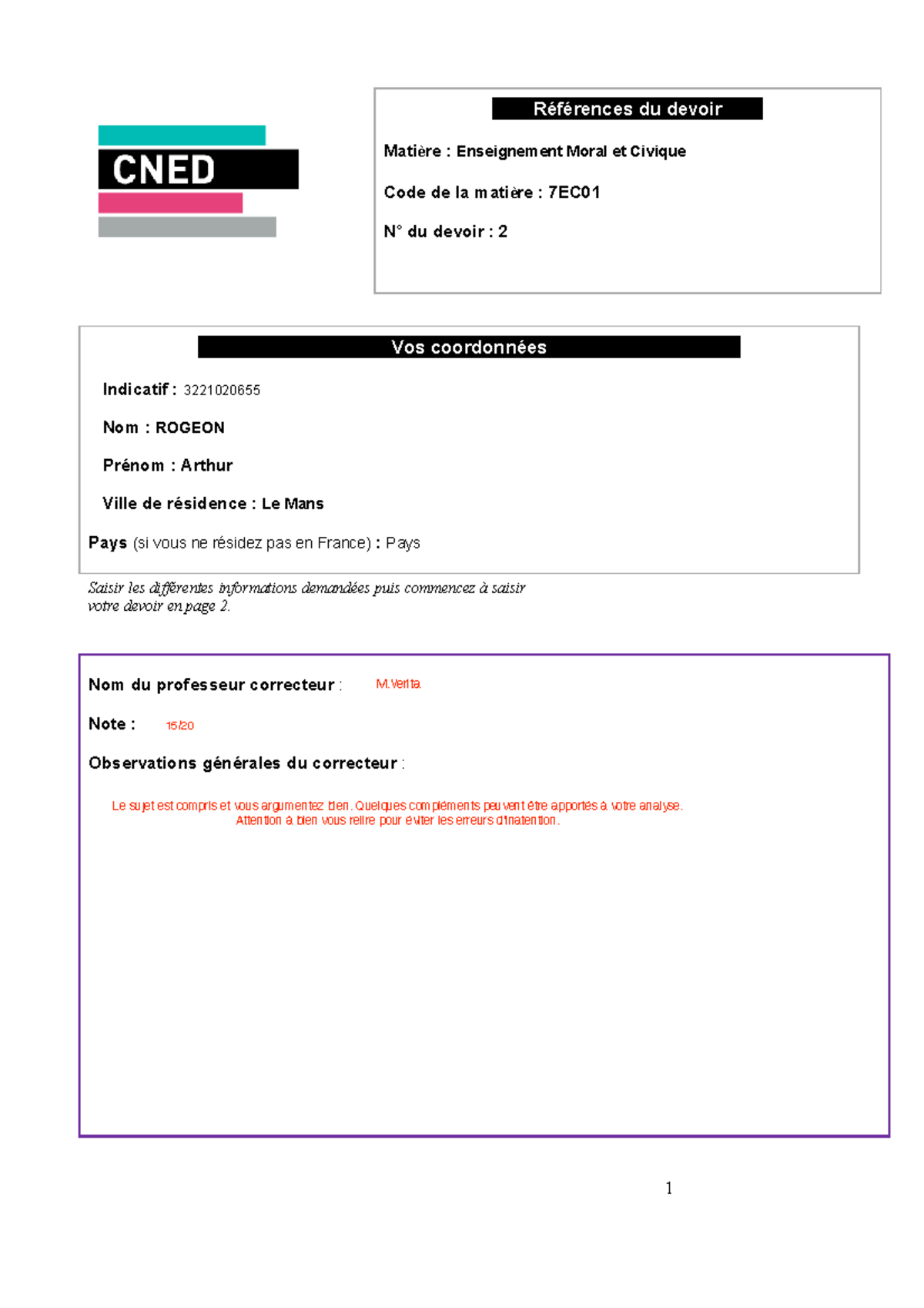 Rogeon Arthur 073023006103 EC01 DEV02 Devoir 2 CNED EMC - Références du ...