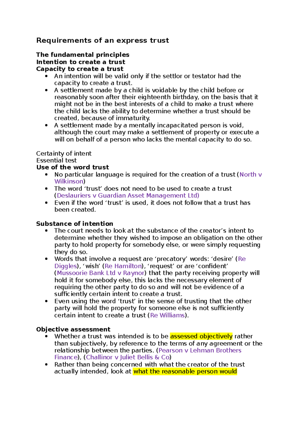 Requirements of an express trust reading - Requirements of an express ...