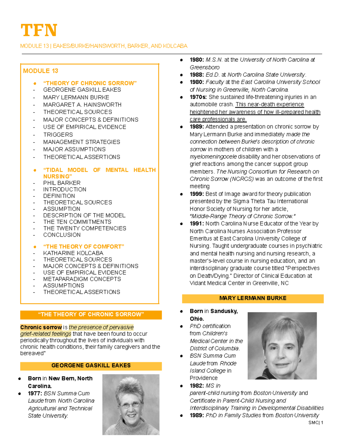 Module 13 TFN (1ST SEM) - MODULE 13 | EAKES/BURKE/HAINSWORTH, BARKER ...