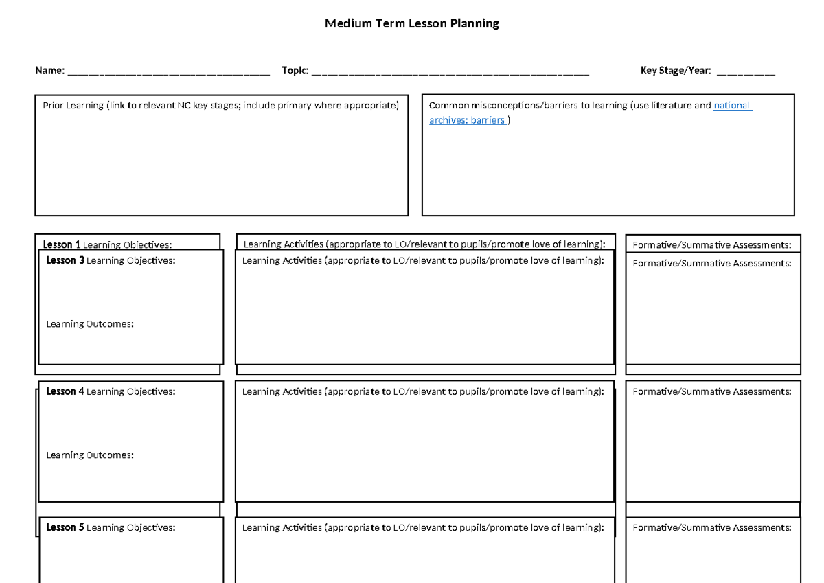 22. Medium term planning doc 21-22 - Medium Term Lesson Planning Name ...