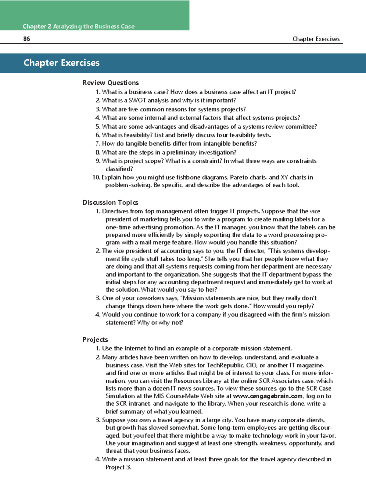 System Analysis and Design 1pdf-29 - Chapter 2 Analyzing the Business Case 86 Chapter Exercises ...