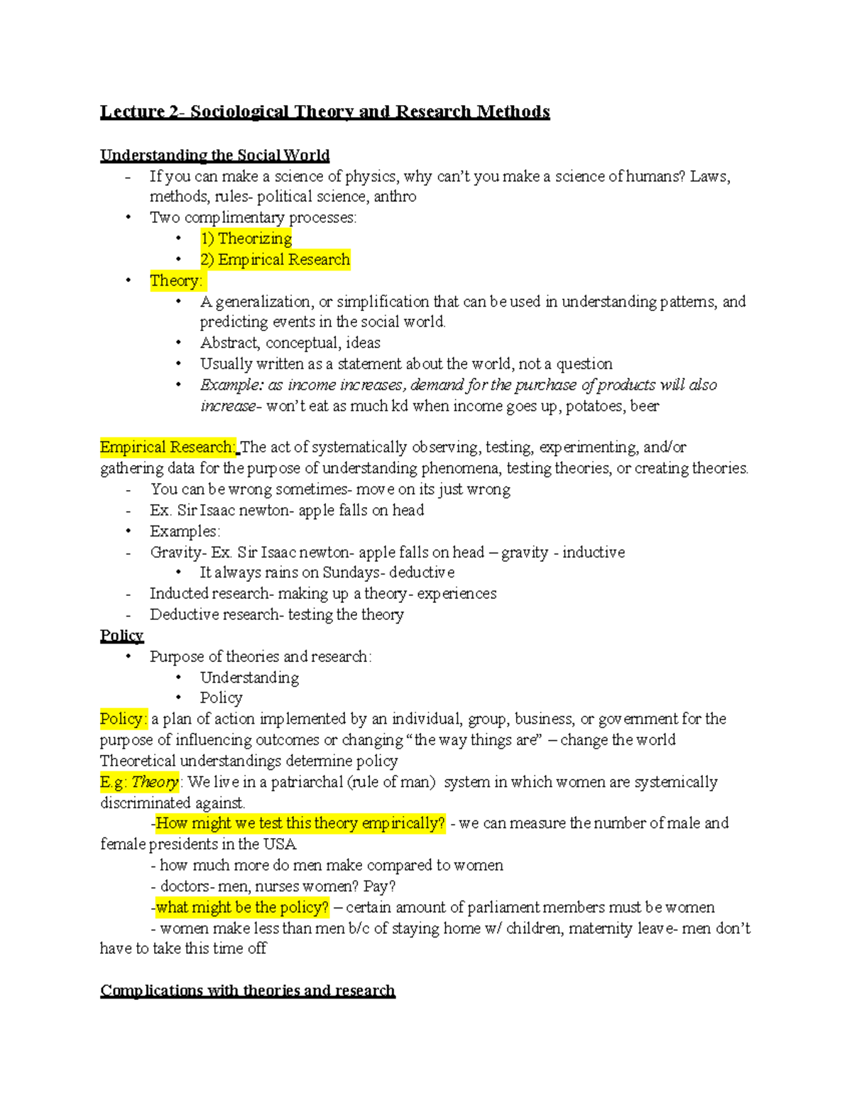 Lecture 2- Sociological Theory and Research Methods - Lecture 2 ...