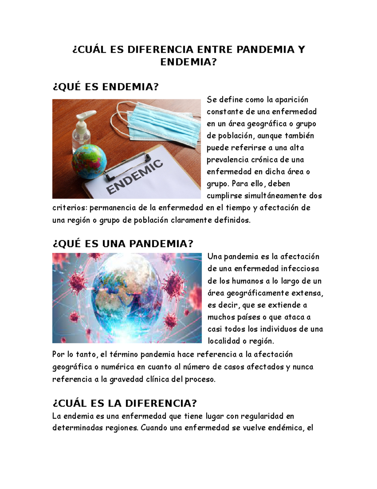 CUÁL ES Diferencia Entre Pandemia Y Endemia - ¿CUÁL ES DIFERENCIA ENTRE ...