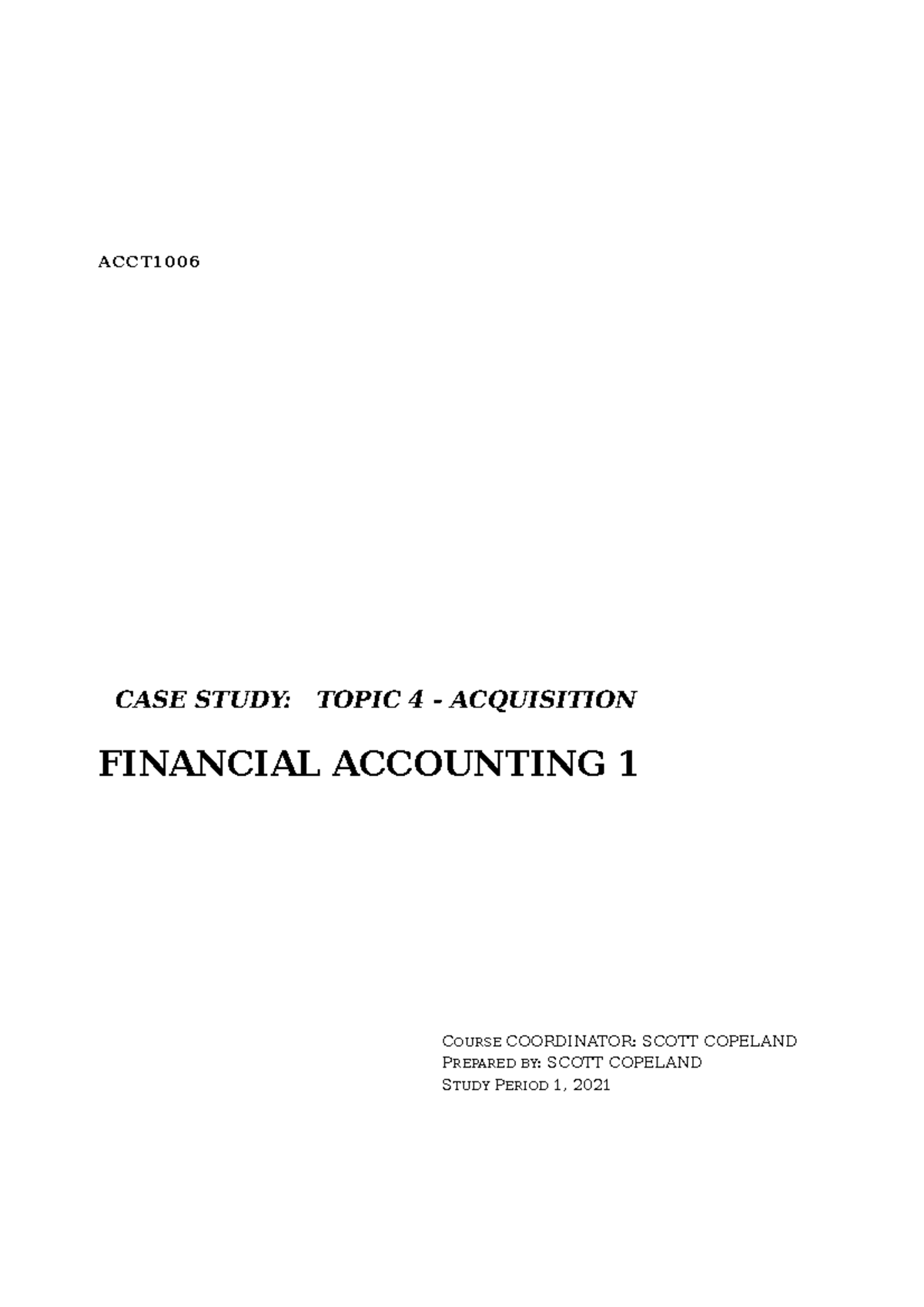 Mark Topic 4 - 2021 - Tutorial practice questions and notes - AC C T10 ...