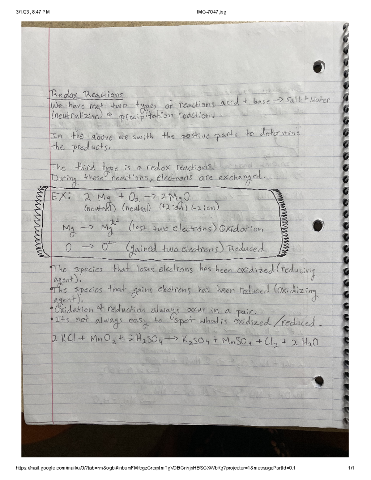 2.21.23 pt - Lecture notes from Mark Tinsley 2/21/23 pt 2 - CHEM 115 ...