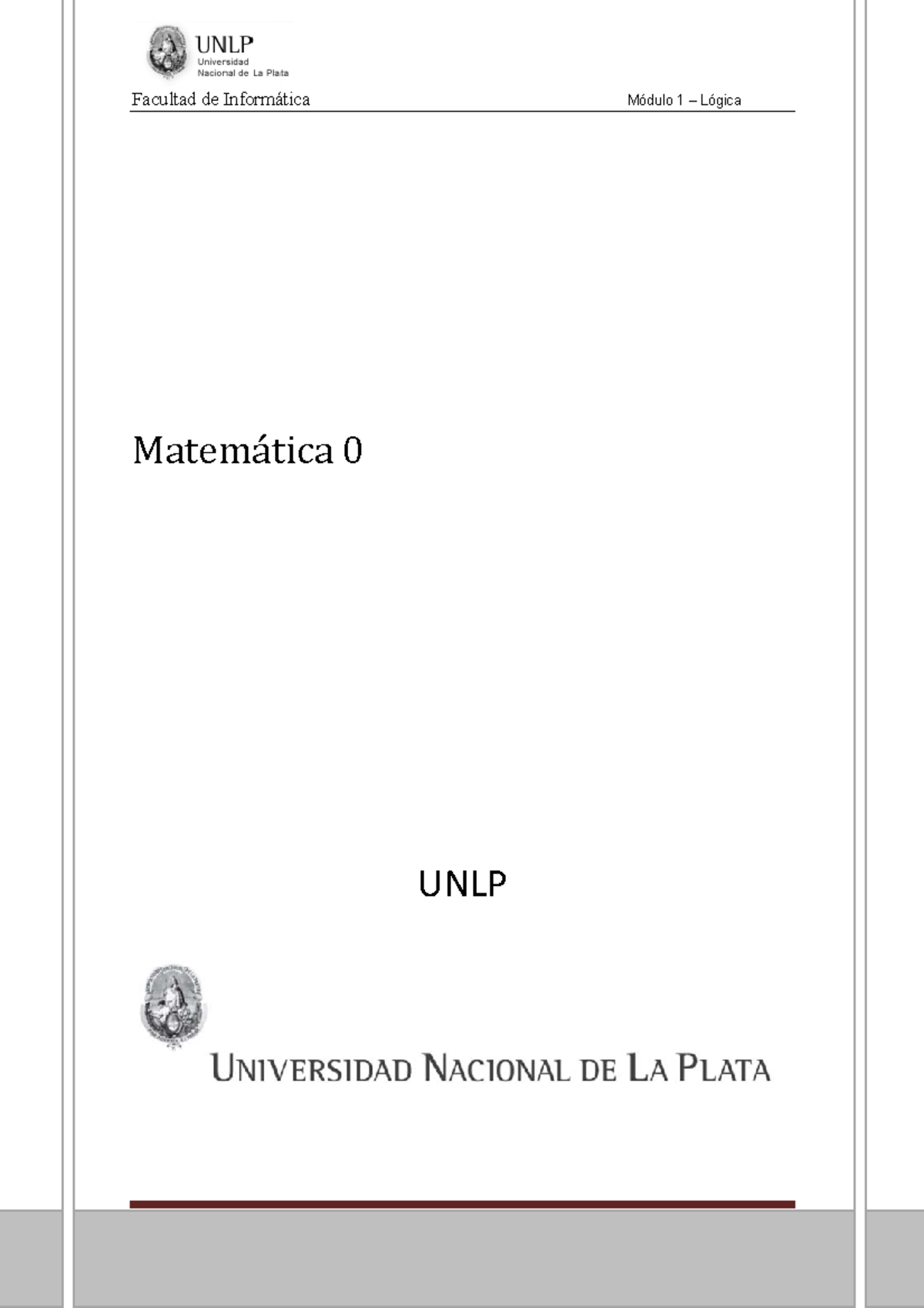 Modulo 1-MAT - .... - M atemática 0 UNLP Contenido 1 Álgebra de ...