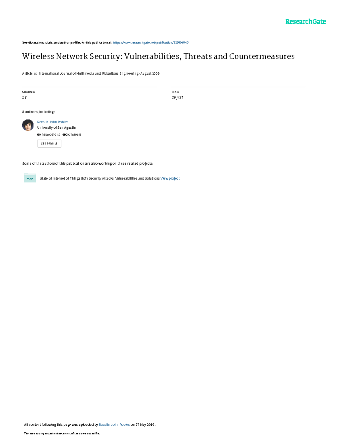 Wireless Network Security Vulnerabilities Threats And Countermeasures 1505