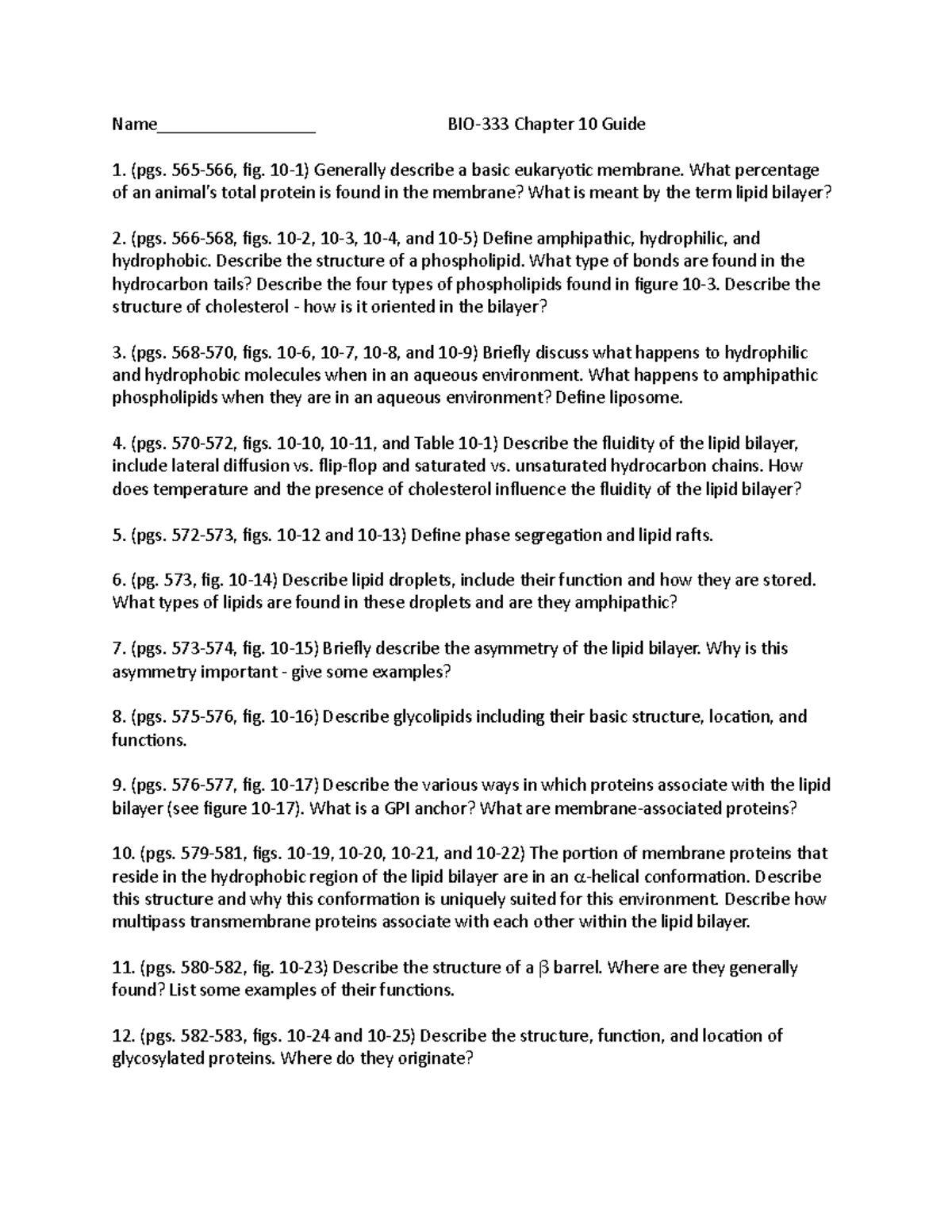 Chap 10 Guide Notes - Name_________________ BIO-333 Chapter 10 Guide ...