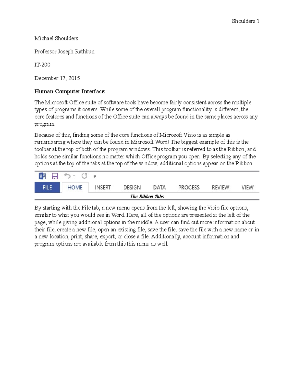 IT-200 Milestone 1 MAS - Michael Shoulders Professor Joseph Rathbun IT ...