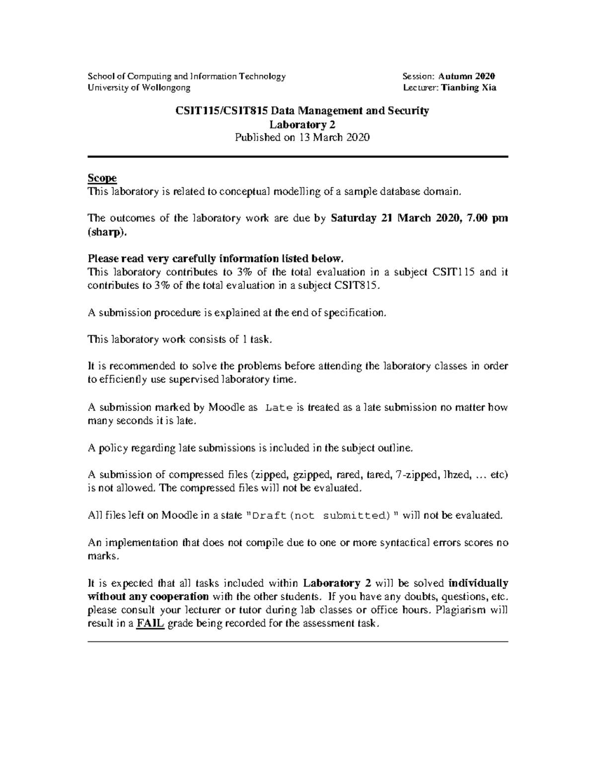 CSIT115 Lab Notes - Week 3 - CSIT115 - UOW - Studocu
