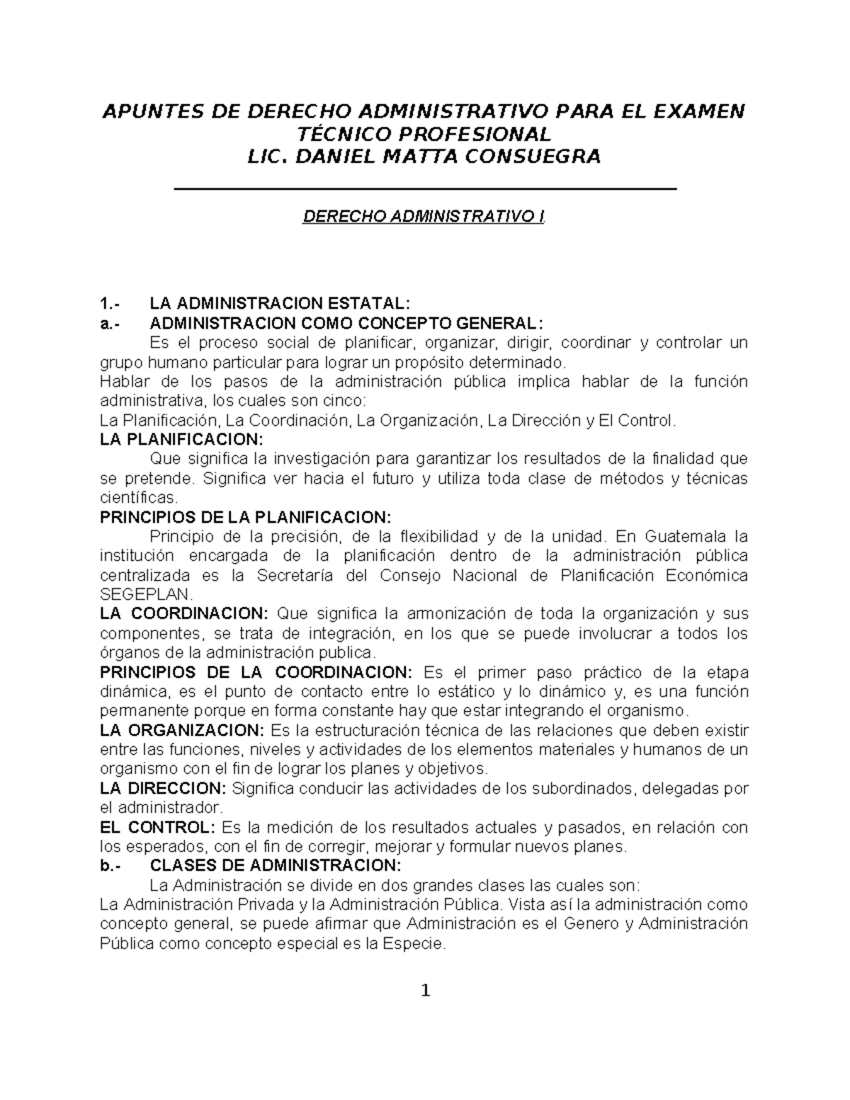 Derecho Administrativo l - TÉCNICO PROFESIONAL LIC. DANIEL MATTA ...