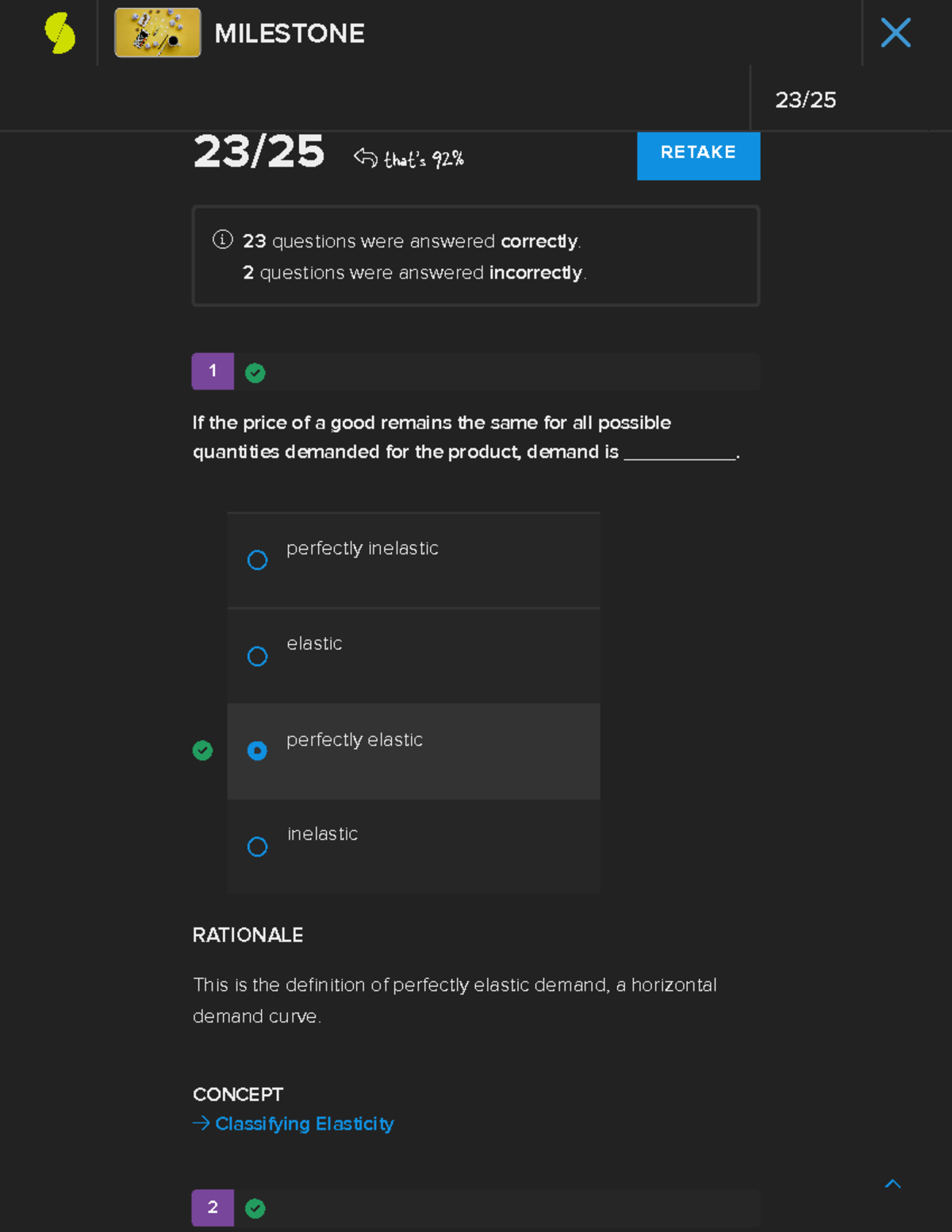 Micro mile final - no info - 1 CONCEPT → Classifying Elasticity 2 23 / ...