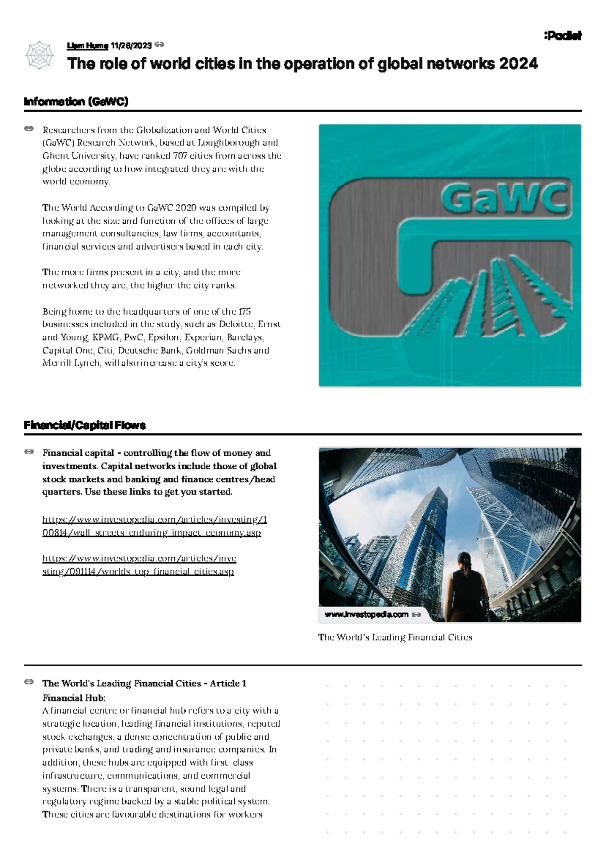 The role of world cities in the operation of global networks 2024 - The ...