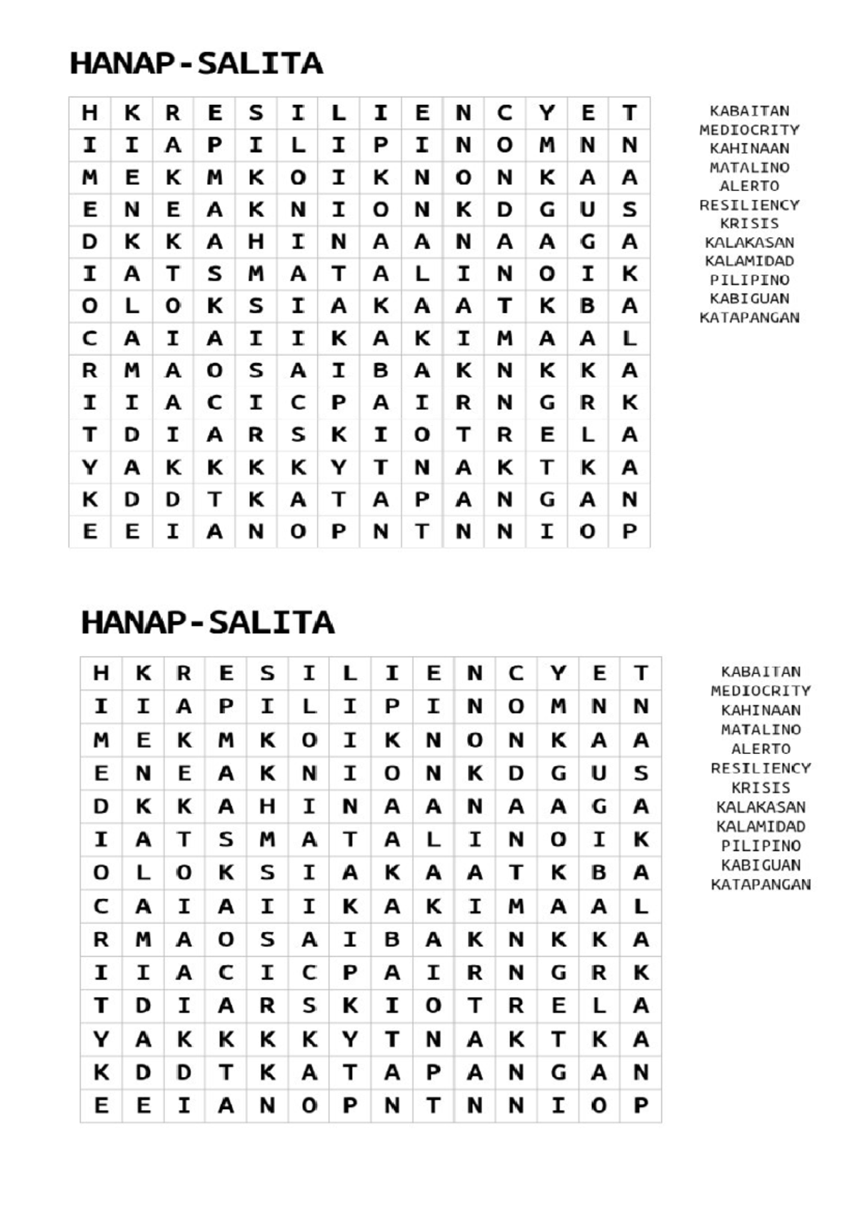 W2-Activity word Hunt - Catch up Friday simple activity sheet - HANAP ...