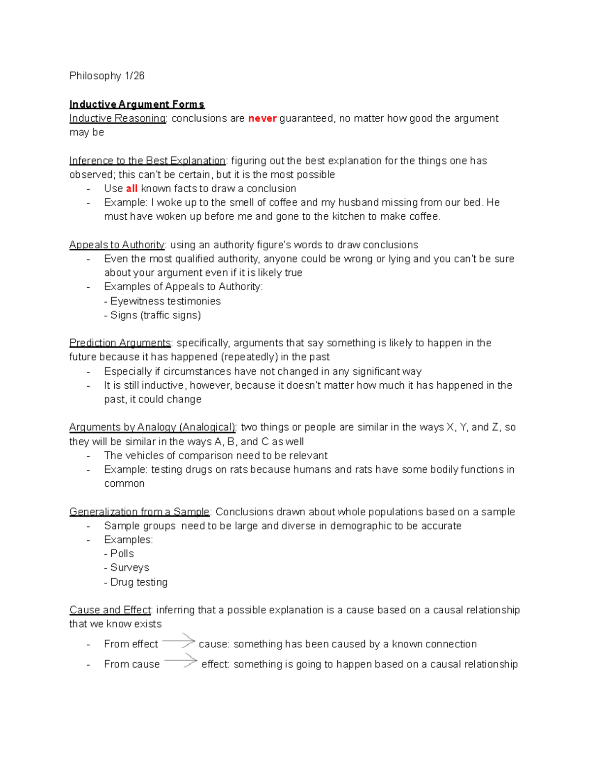 Forms Of Inductive Reasoning
