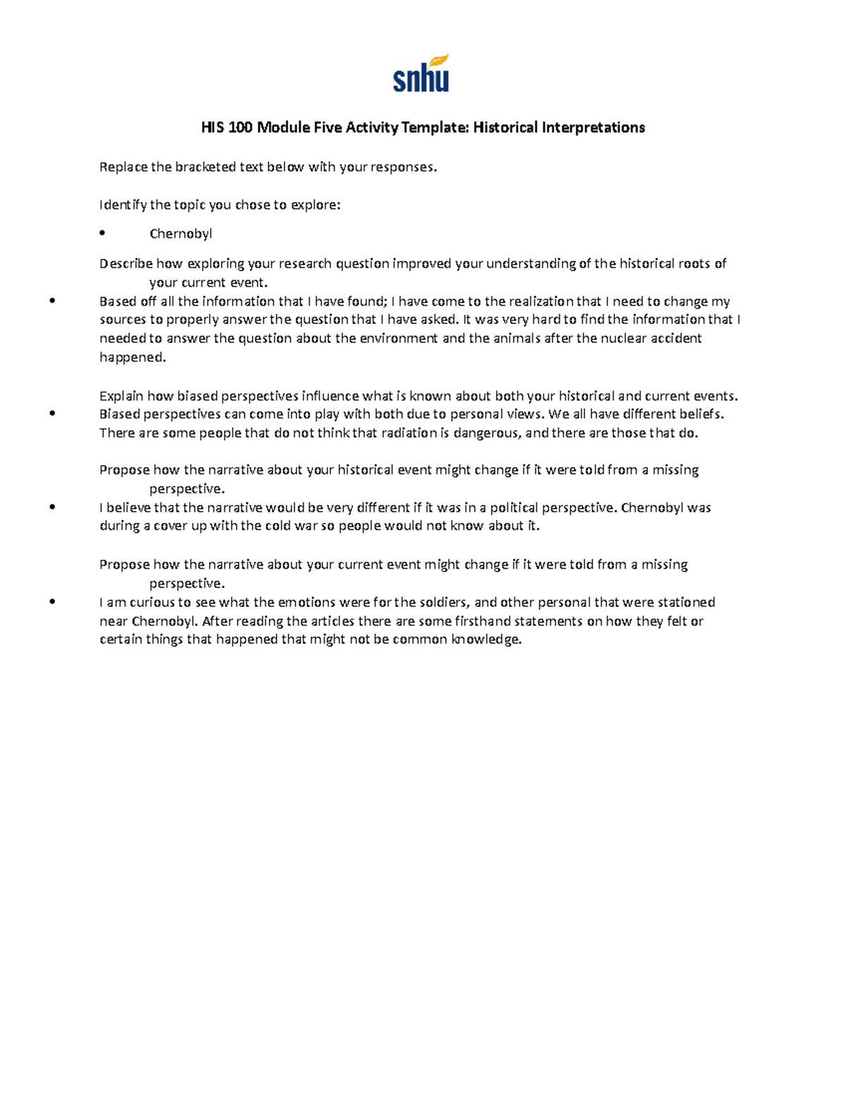 HIS 100 Module Five Activity Template - HIS 100 Module Five Ac琀椀vity ...
