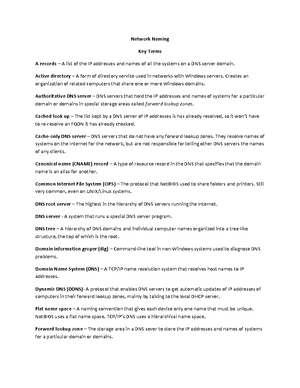 TCP IP Key Terms - TCP/IP Basics Key Terms Address Resolution Protocol (ARP) – A protocol in the ...