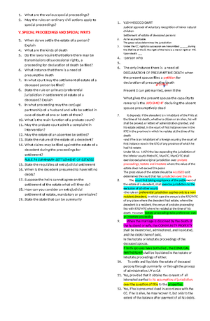 Rule 87 - rules - EXEC AD MIN Upon a claim for the recovery of money or ...