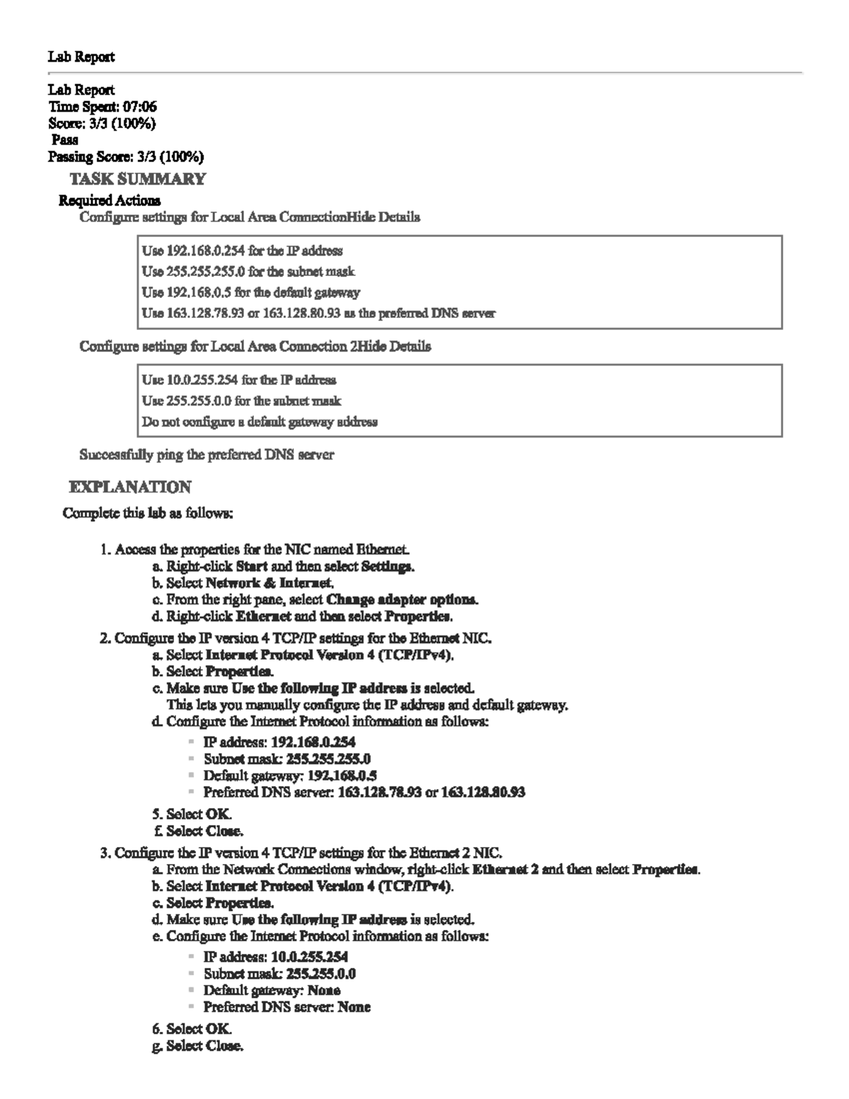 4.1.11 Configure IP Addresses Lab - C769 - Studocu