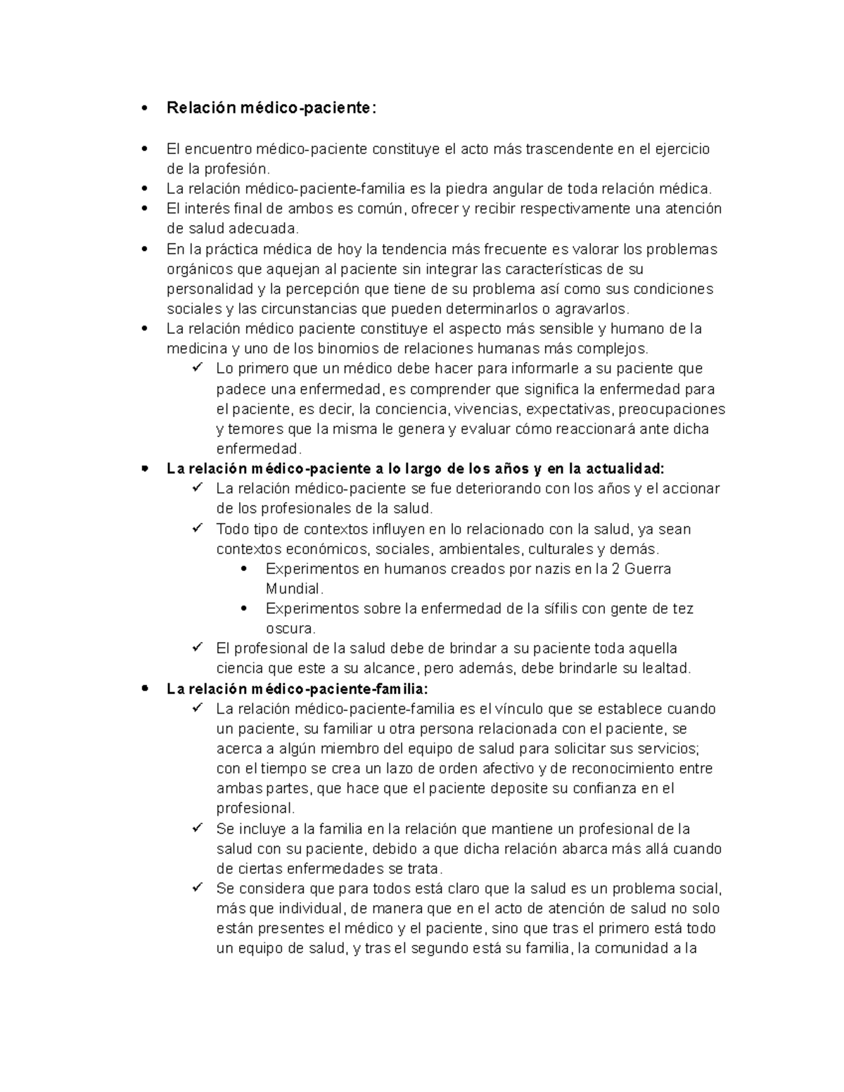 Resumen ARTI 1 Primer Parcial Relacion Medico Paciente - Relación ...